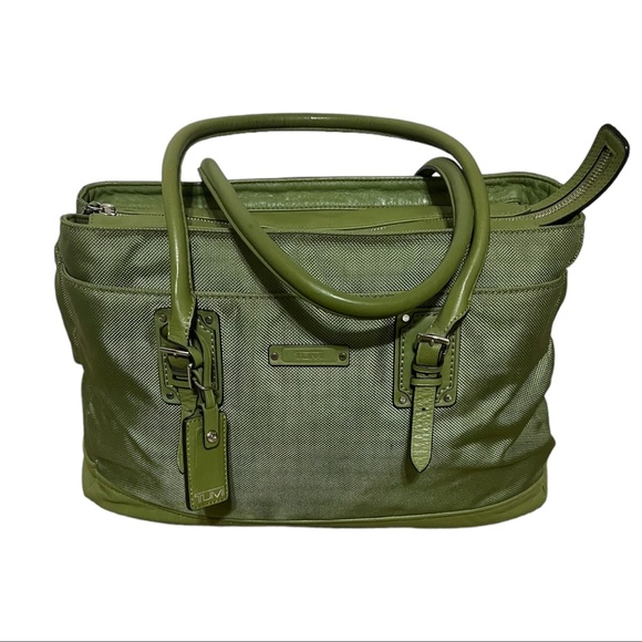 Tumi | Bags | Tumi Rare Ballistic Alpha Leather Two Handle Green Tote Purse Carryon Luggage ...